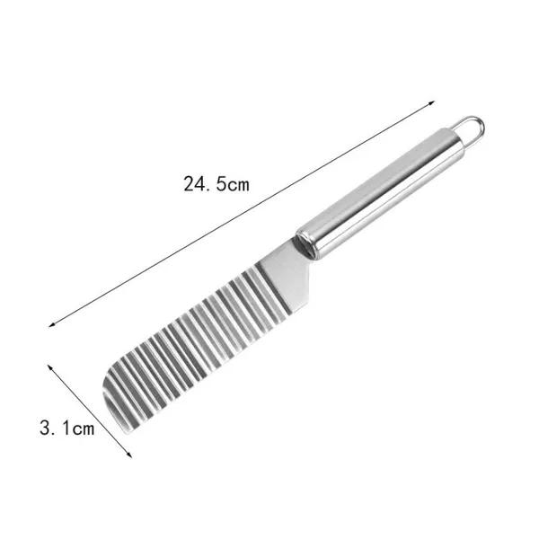 Stainless Steel Crinkle Wave Knife Potato Slicer Vegetable Cutter Kitc ...